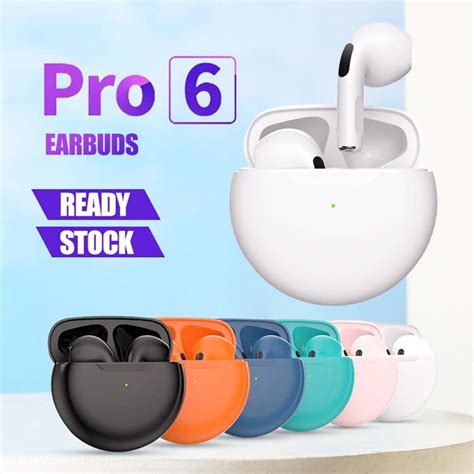 Tws Pro 6 หูฟังบลูทูธไร้สาย ควบคุมแบบสัมผัส 9d สเตอริโอ พร้อมกล่องชาร์จ