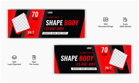 체육관 피트니스 트레이닝 센터 소셜 미디어 인스 타 그램 게시물 포스터 페이스 북 커버 페이지 헤더 타임 라인 전단지 웹 배너 템플릿 디자인 간판에 대한 스톡 벡터 아트 및