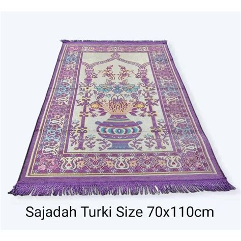 Jual Sajadah Turki Turkey Prayer Rug Bahan Rajut Lembut Motif Bunga