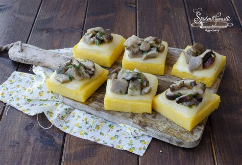 CROSTINI DI POLENTA Formaggio E Funghi Antipasto In 30 Minuti