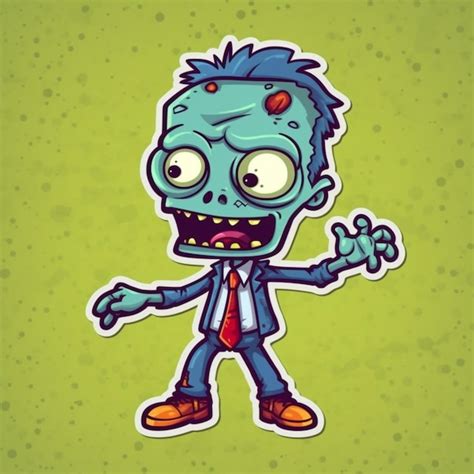 Premium Ai Image Cartoon Zombie In A Suit With A Tie And Tie