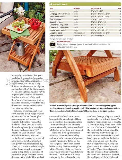 Folding Tray Table Plans • Woodarchivist