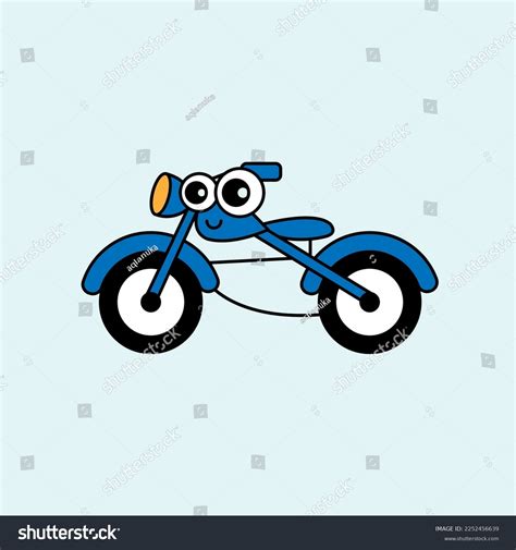 Cute Motorcycle Cartoon Vector Illustration Stock Vector Royalty Free