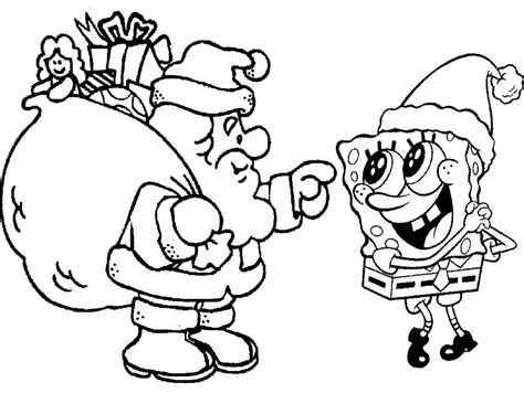 Desenho De Papai Noel E Bob Esponja Para Colorir Tudodesenhos