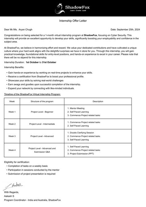 Cybersecurity Internship Shadowfox Learningjourney Tech Cyberdefense Opportunities