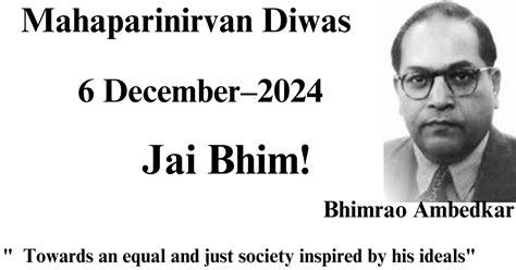 Bhimrao Ambedkar Mahaparinirvan Diwas 2024 Towards An Equal And
