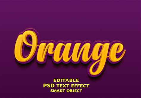 Premium Psd Orange 3d Text Effect Design