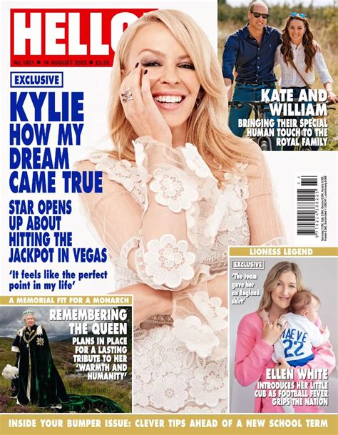 hello magazine kylie minogue cover 14 august 2023 issue 1801