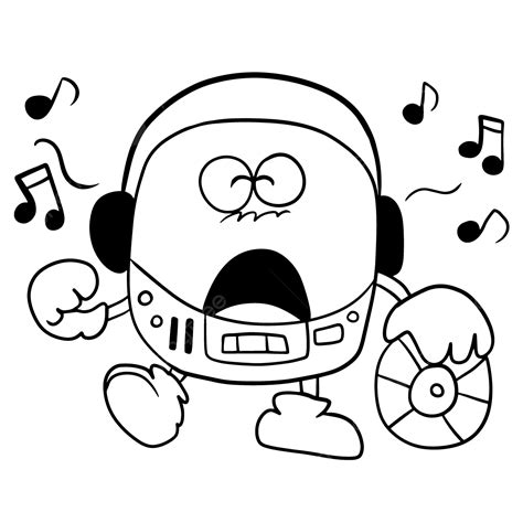 الروبوت الغناء الكرتون خربش Kawaii أنيمي صفحة التلوين لطيف التوضيح رسم
