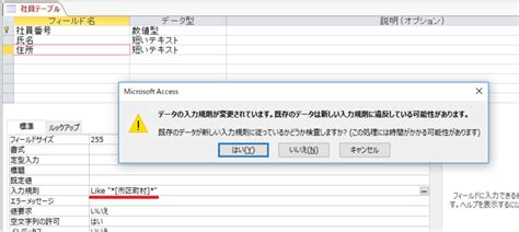 入力規則を追加・変更したときにnull値がエラー扱いされる もう一度学ぶms Access