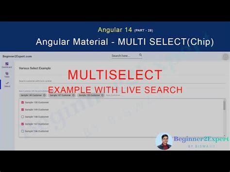Part 28 Multiselect With Live Search Angular Material Angular 14 Series Various