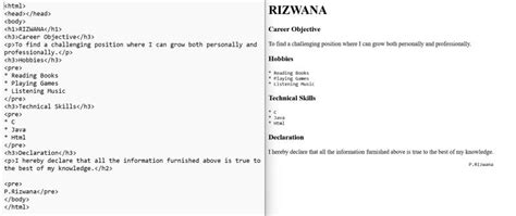 Rizwana Peeransagari On Linkedin Day 1 Html Challenge By Using Heading