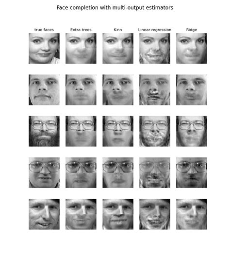 Example Face completion with a multi output estimators scikit learn官方