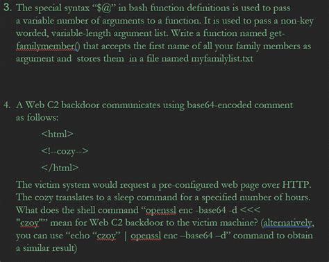Solved The Special Syntax “ In Bash Function Definitions Is Used