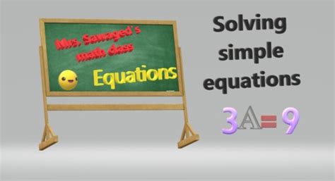 Solving Simple Equations By Algebra Video Lessons TPT