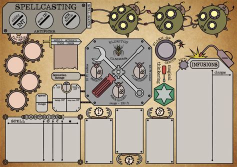 Custom Dnd Character Sheet Insect Artificer By Tornioduva