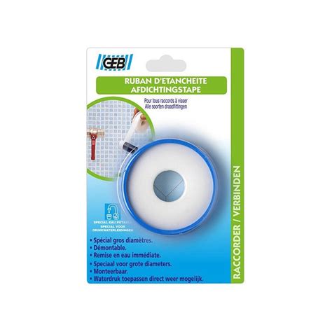RUBAN D ETANCHEITE PTFE 19 Mm X 15 M X 0 2 Mm GROS DIAMETRE