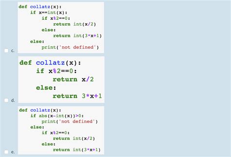 Solved The Collatz Function Is An Integer Valued Function