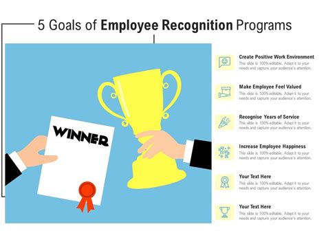 5 Goals Of Employee Recognition Programs Powerpoint Slides Diagrams