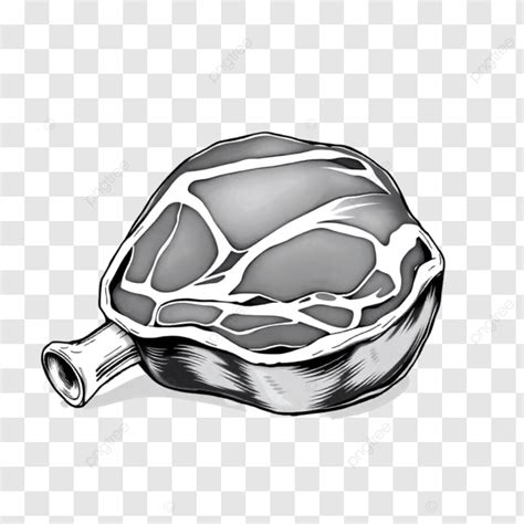 현실 현실 현실 직시 사실 실현 가능 연필 스케치 햄 관절 세부 디테일 항목 상세 자세하다 구체척 고기 감촉 질감 단면도 흑백 일러스트 삽화 그림 과학적 도표 도해 정육점