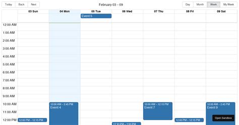 React Big Calendar Forked Codesandbox