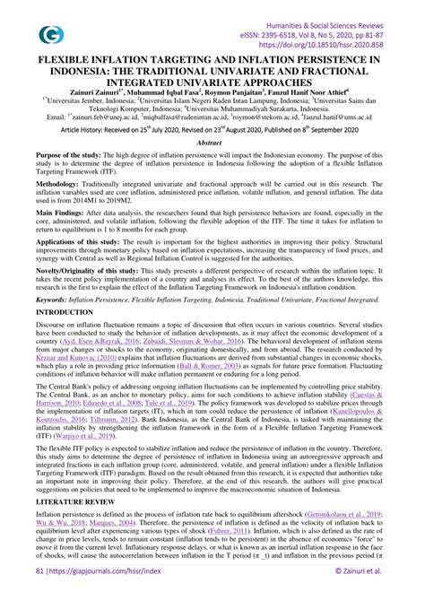 Pdf Flexible Inflation Targeting And Inflation Persistence In