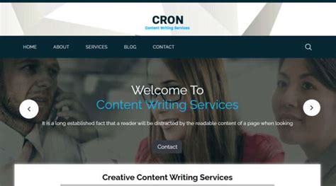 Cron Free Content Writer Html Bootstrap Website Template Css Codex