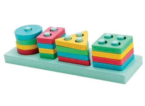 Brinquedo Encaixe Formas e Cores COORDENAÇÃO MOTORA Nina Brinca Brinquedos Educativos e