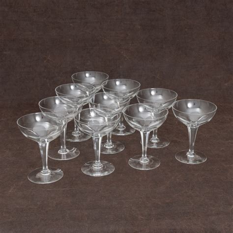 Set Of Cut Crystal Coupe Glasses Bentleys London