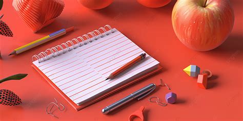 Red Pencil And Notebook For Notes Background Financial Health Cost Of