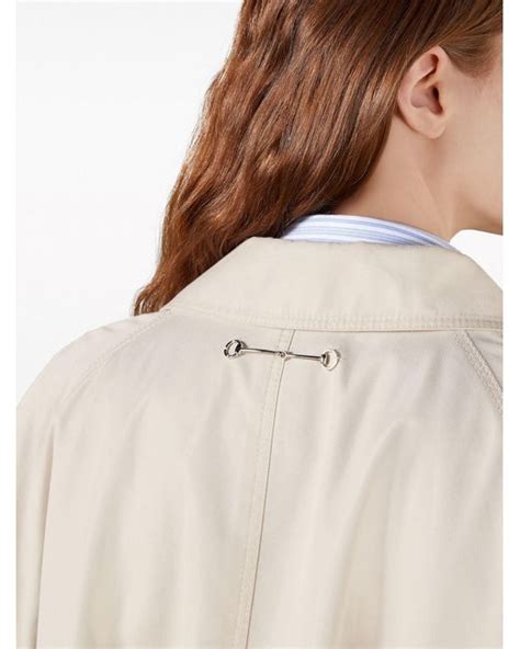 Gucci Belted Gabardine Trench Coat In Natural Lyst