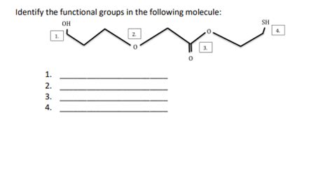 Solved Identify The Functional Groups In The Following Chegg