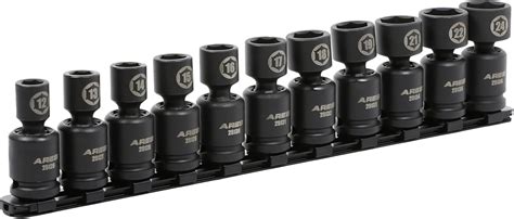 Ares 25125 11 Piece Metric Pinless Universal Swivel Impact Socket Set