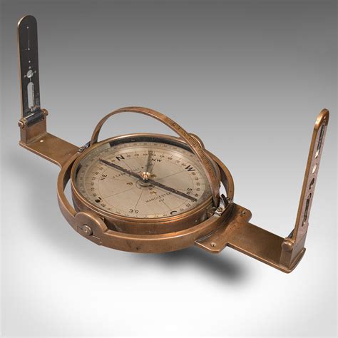 Antique Gimballed Compass English Brass Decorative Display