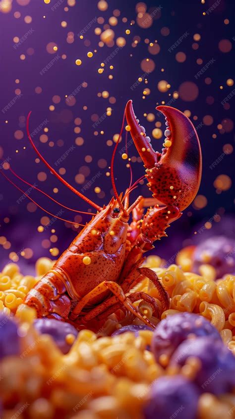 Premium Photo Majestic Red Lobster Standing On Yellow Corn Kernels With Magical Bokeh Background Premium Photo Majestic Red Lobster Standing On Yellow Corn Kernels With Magical Bokeh Background