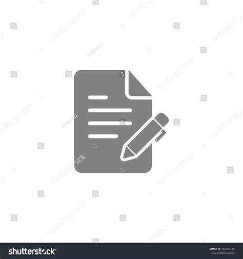 Contract Icon Vector On White Background Stock Vector Royalty Free 744789118 Shutterstock