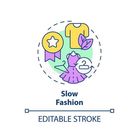 2d Customizable Thin Line Icon Slow Fashion Concept Stock Vector