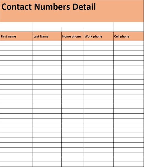 Phone List Template Excel Word Templates Microsoft Word Format Word