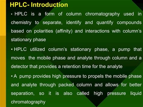 Introduction To Hplc Pdf