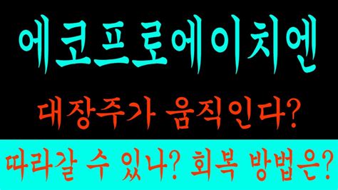 대장주 시동 따라갈 수 있나 회복 방법은 에코프로에이치엔 에코프로에이치엔 주가 에코프로에이치엔 전망 에코프로에이치엔 주식 Youtube