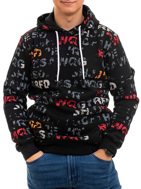 Bluza męska dresowa kaptur bawełniana czarny XL oficjalne archiwum Allegro