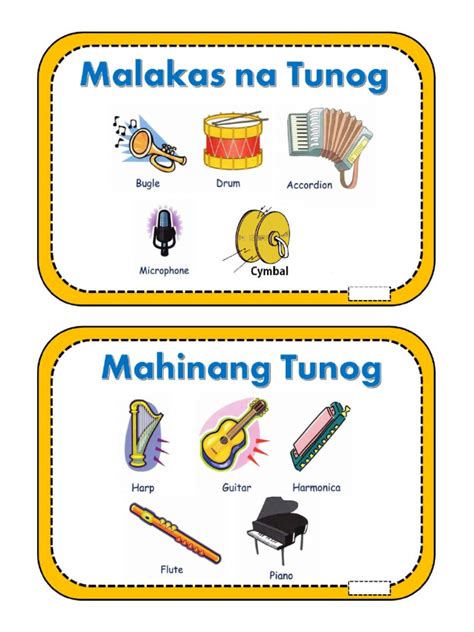 Instrumento Na Malakas At Mahinang Tunog Na Larawan Pdf