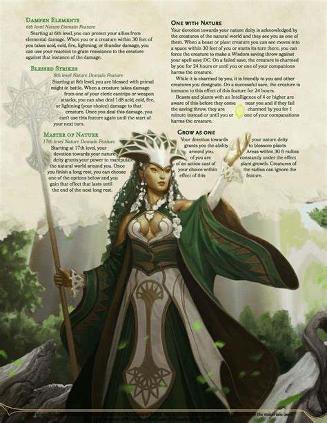 Cleric Subclass Nature Domain Revised R Unearthedarcana