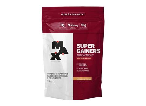 Super Gainers 3kg Max Titanium Vitamina De Frutas Com O Melhor Preço é