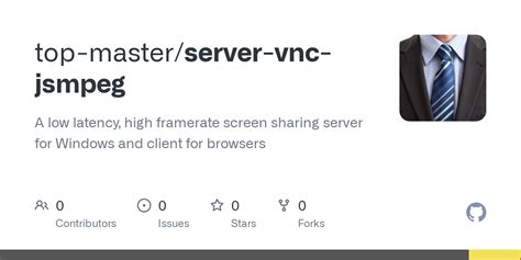 github top master server vnc jsmpeg a low latency high framerate