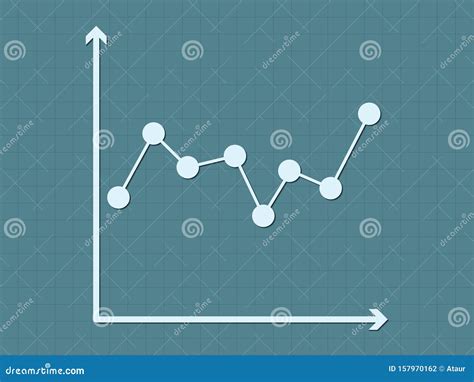 Line Chart With Dots Using Axis Lines On Blue Background Vector Stock