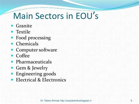 Law Of Export Oriented Units