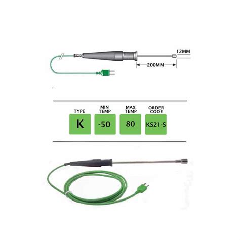 Ks21 S K Type Dual Surface Immersion Probe Tme Digital Thermometer Thermistor Thermocouple