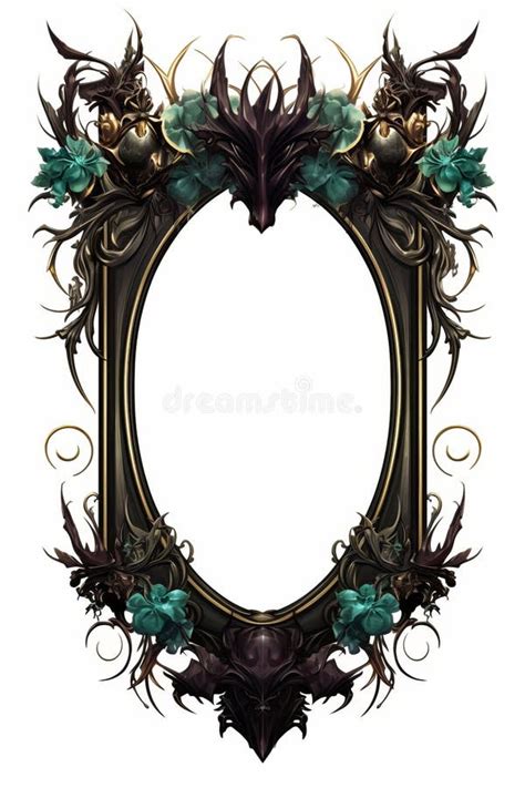 An Ornate Frame With Flowers And Leaves Stock Illustration