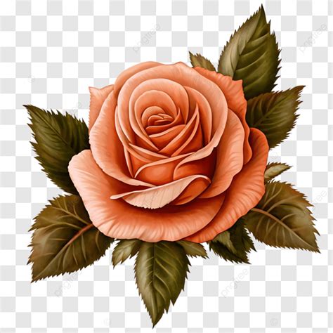 오렌지 장미를 특징으로 하는 우아한 식물 예술 작품 오렌지 장미 꽃 그림 식물 디자인 Png 일러스트 및 이미지 에 대한 무료 다운로드 Pngtree